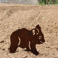China Rust Corten Steel Yard Art Metal Embellishments Koala Shape Cutting for sale