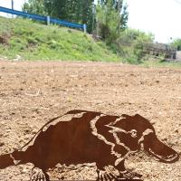 China Custom Yard Oem Garden Metal Ornaments Embellishments Crocodile Shape Cutting for sale