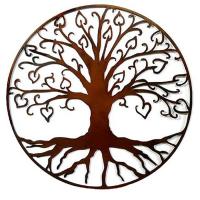 China Custom Weather Resistant Metal Tree Cutouts Outdoor Accessories Wall Decor for sale