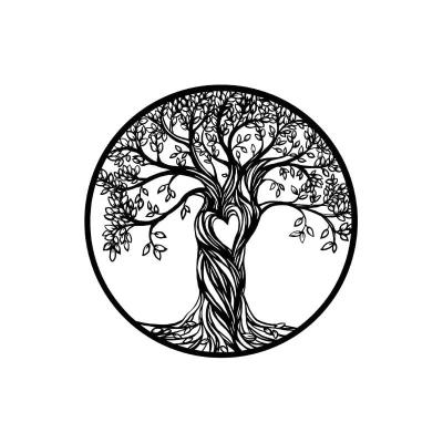 China Wall Decor Tree Cutouts Rusty Metal Garden Ornaments Low Maintenance Custom for sale