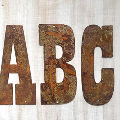China Letter Number Shape Rustic Metal Garden Ornaments Laser Cutting for sale