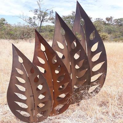 China Customized Size Smooth Corten Steel Sculpture Garden Art for sale