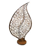 China Rusty Steel OEM Outdoor Metal Tree Sculpture / Statue Welded In Wooden Crate for sale