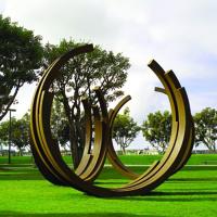 China Iso 9001 Certified Large Rusted Metal Garden Sculptures For Outdoor for sale