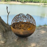 China Camping corten steel fire bowl Fire Pit Ball Crafted for sale