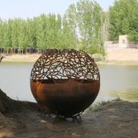 China Camping corten steel fire bowl Fire Pit Ball Crafted for sale