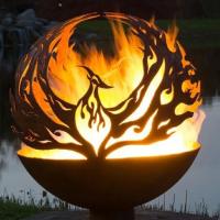 China Rustic Red 600mm Corten Steel Sphere For Fire Pit Assembly Required for sale