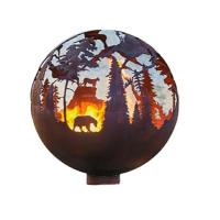 China Manual Ignition Round Corten Steel Fire Pit 3mm Thickness 60cm for sale