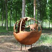 China Wood and Gas Steel Fire Pits outdoor round fire pit  classic decoration for sale