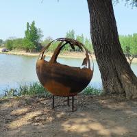 China Wood and Gas Steel Fire Pits outdoor round fire pit  classic decoration for sale