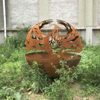China SPHERE Design Steel Fire Pits Diameter 1000mm spring steel wire round steel pit for sale