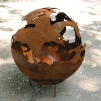 China SPHERE Design Steel Fire Pits Diameter 1000mm spring steel wire round steel pit for sale