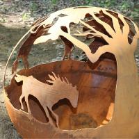 China Patio Decorative Sphere Outdoor Fire Pit With Durable material corten steel - 600mm Diameter for sale