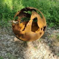 China Patio Decorative Sphere Outdoor Fire Pit With Durable material corten steel - 600mm Diameter for sale
