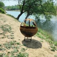 China Camping Rustic Red Or Customized Finish Steel Fire Pits for outdoor heating for sale