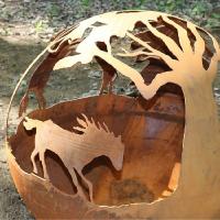 China Camping Rustic Red Or Customized Finish Steel Fire Pits for outdoor heating for sale