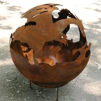 China Camping Rustic Red Or Customized Finish Steel Fire Pits for outdoor heating for sale