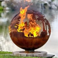 China Home Decor Patio Small Fire Pit Sphere Outdoor Wood Burning Fire Pit Table for sale