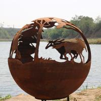 China Home Decor Patio Small Fire Pit Sphere Outdoor Wood Burning Fire Pit Table for sale
