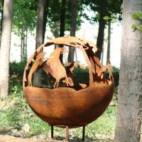 China Customized Corten Steel Fire Pits 6mm Thickness Modern Wood Fuel Type for sale