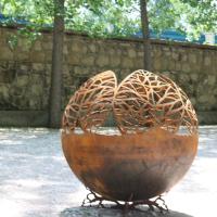 China Outdoor Modern Corten Steel Fire Pit Sphere heavy duty fire bowls for sale