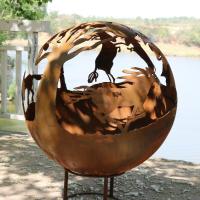 China Outdoor Modern Corten Steel Fire Pit Sphere heavy duty fire bowls for sale
