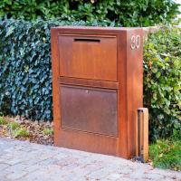 China Outdoor Front Decoration Letterbox Boxes Corten Steel Garden Art Sculpture for sale