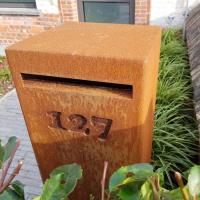 China Outdoor Front Decoration Letterbox Boxes Corten Steel Garden Art Sculpture for sale