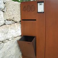 China Outdoor Front Decoration Letterbox Boxes Corten Steel Garden Art Sculpture for sale