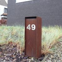China Metal Letter Box Corten Steel Sculpture Outdoor Art Polishing Craft for sale