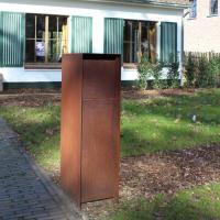 China Metal Letter Box Corten Steel Sculpture Outdoor Art Polishing Craft for sale