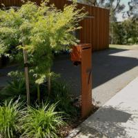 China Metal Letter Box Corten Steel Garden Sculpture Eye Catching For Outdoor Spaces for sale