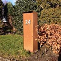 China Metal Letter Box Corten Steel Garden Sculpture Eye Catching For Outdoor Spaces for sale