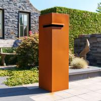 China Outdoor Free Standing Corten Steel Garden Art Mailbox Metal Flowers for sale