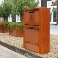 China Polishing Craft Weathering Steel Sculptures Outdoor Metal Art Post Boxes for sale