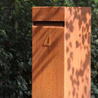 China OEM ODM Rusted Steel Garden Sculpture Outdoor Friendly Metal Tree Letter Box for sale