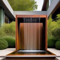 China Artificial Rusty Corten Steel Fountain For Home Decoration for sale