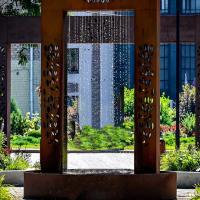 China Artificial Rusty Corten Steel Fountain For Home Decoration for sale