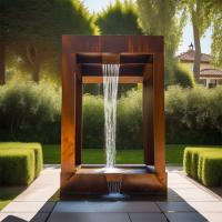 China Create Tranquil Setting Corten Steel Garden Water Features Big OEM for sale