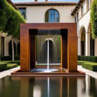 China Create Tranquil Setting Corten Steel Garden Water Features Big OEM for sale