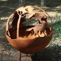 China Outdoor Corten Steel Diameter 600mm Outdoor Corten Steel Rust Fire Pit With Manual Ignition for sale