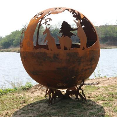 China Customizable Steel Fire Pits Wood/Gas Type 6mm Thickness Steel Bowl Fire Pit for sale