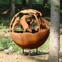 China Hand Crafted Corten Steel Fire Pits Fuel Type Wood Gas Propane for sale