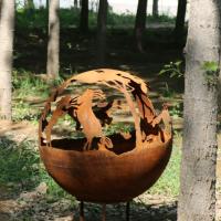 China Round 600mm Corten Fire Bowl Backyard Portable for sale
