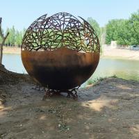 China Round 600mm Corten Fire Bowl Backyard Portable for sale