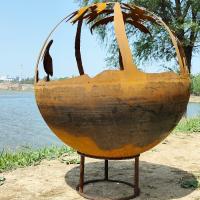 China 3mm Thickness Corten Steel Gas Fire Pit Natural Rusted Surface Finish for sale