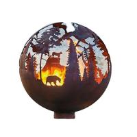 China Outdoor Wood Burning Corten Steel Fire Pits Big Bowl 3mm Thickness With Weathering Steel for sale