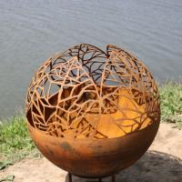 China Outdoor Wood Burning Corten Steel Fire Pits Big Bowl 3mm Thickness With Weathering Steel for sale