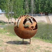 China Heavy Duty Rustic Red Corten Steel Fire Bowl Fuel Type Wood / Gas / Propane Wood Burning for sale