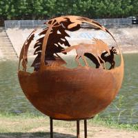 China Heavy Duty Rustic Red Corten Steel Fire Bowl Fuel Type Wood / Gas / Propane Wood Burning for sale